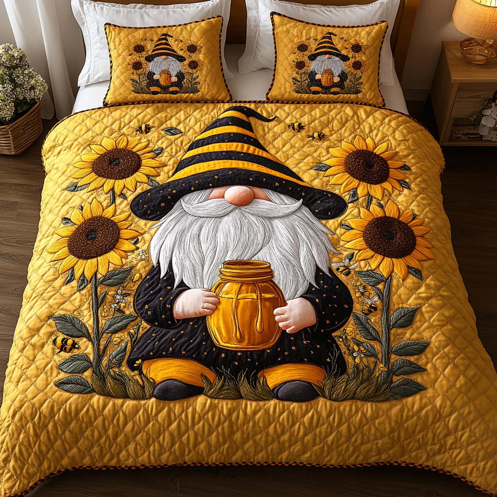 Honey Wizard 3-Piece Quilted Bedding Set NCU0NT2367 – Vantique