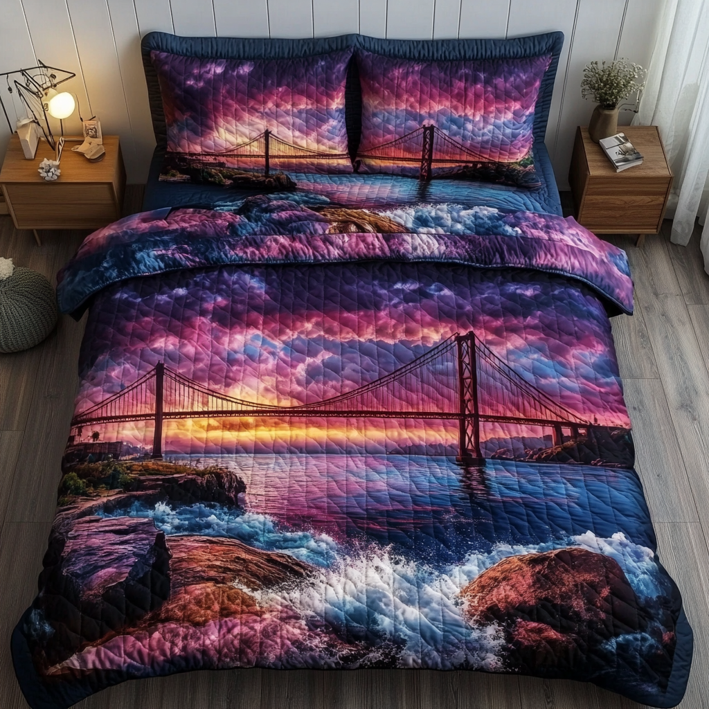 Horizon Glow 3-Piece Quilted Bedding Set NCU0DK6320 – Vantique