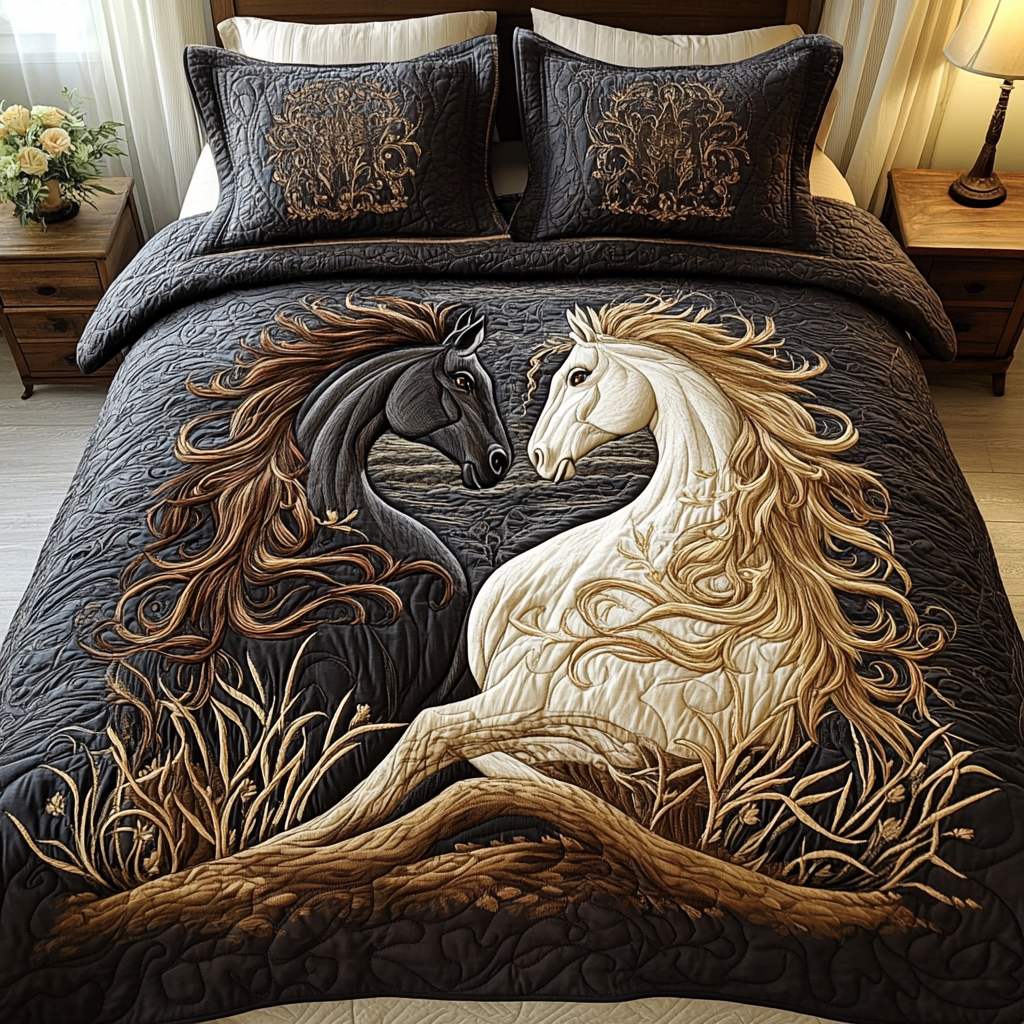 Horizon Hoof 3-Piece Quilted Bedding Set NCU0VH2075 – Vantique