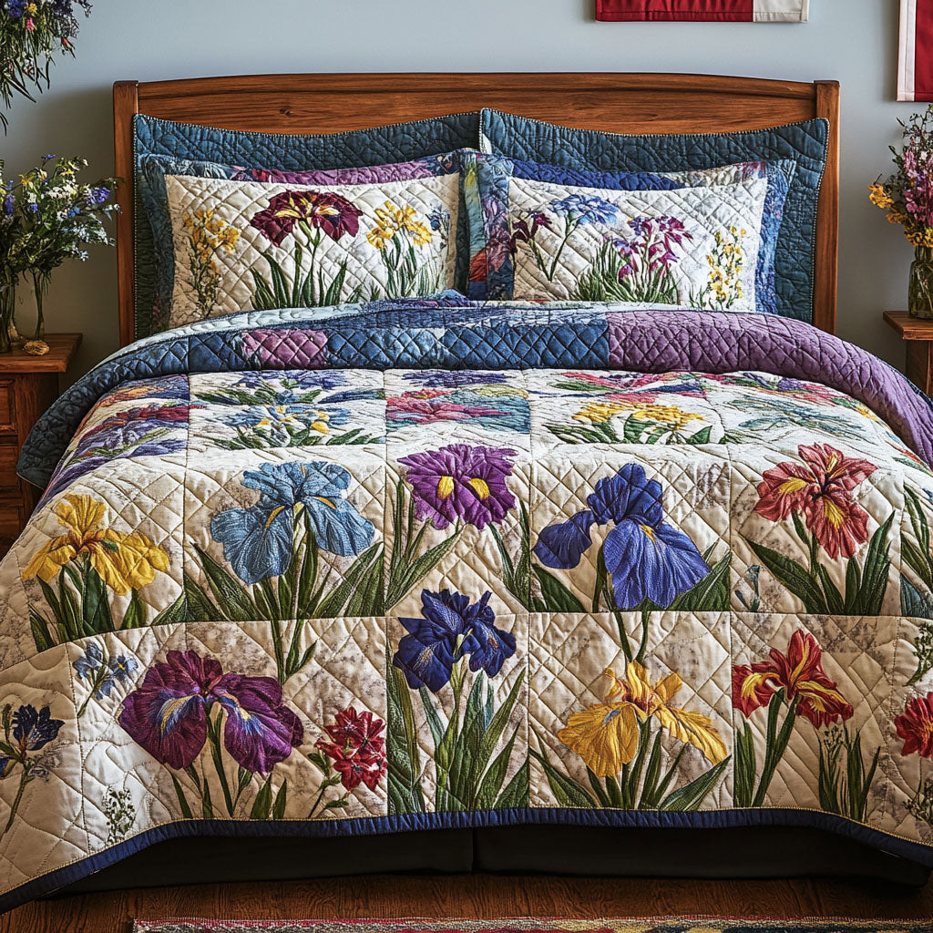 Iris Delight 3-Piece Quilted Bedding Set NCU0PT6230 – Vantique
