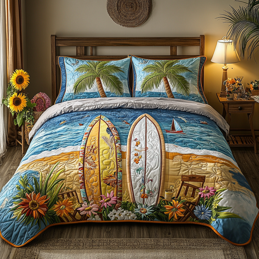 Island Breeze 3-Piece Quilted Bedding Set NCU0VL1844 – Vantique