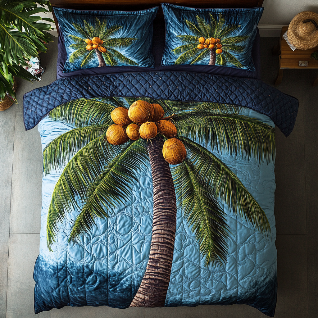 Island Dreamscape 3-Piece Quilted Bedding Set NCU0DK5864 – Vantique
