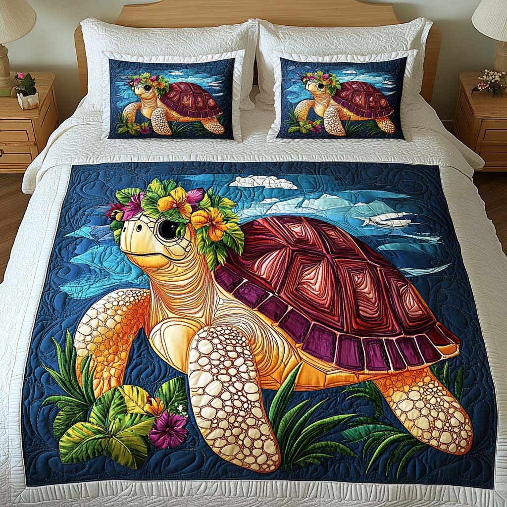 Island Wanderer 3-Piece Quilted Bedding Set NCU0NT2157 – Vantique