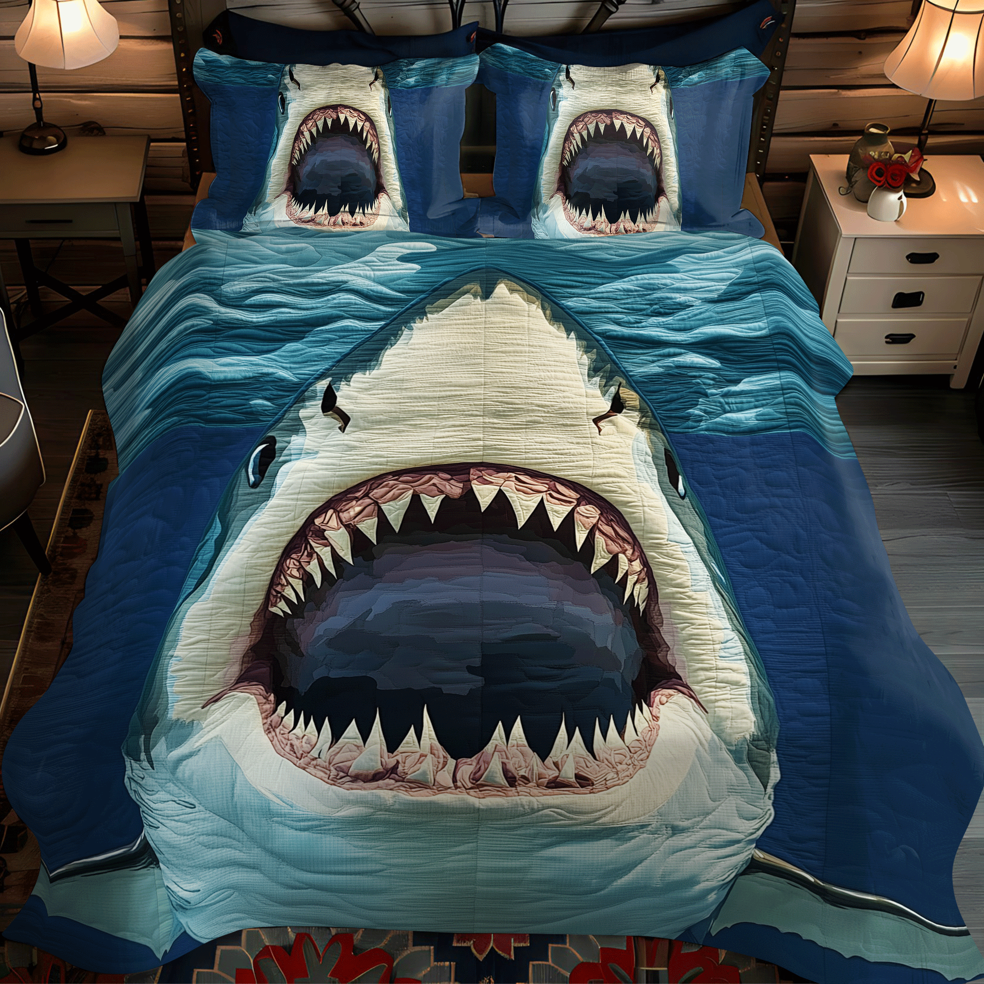 Jaws Quilted Bedding Set NCU0DV933 – Vantique