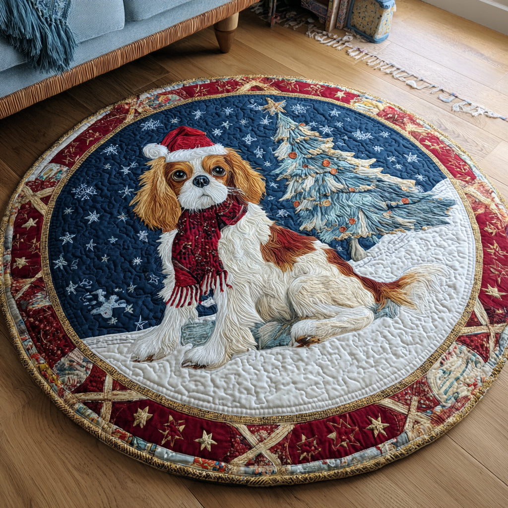 Jolly King Charles Quilted Round Mat NCU0HH453 – Vantique