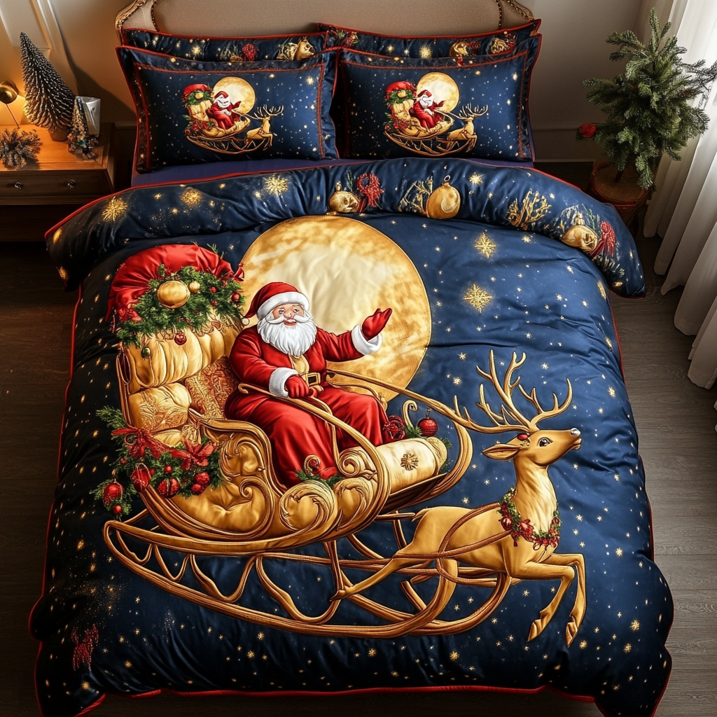 Jolly Saint Nick 3-Piece Quilted Bedding Set NCU0DK2752 – Vantique