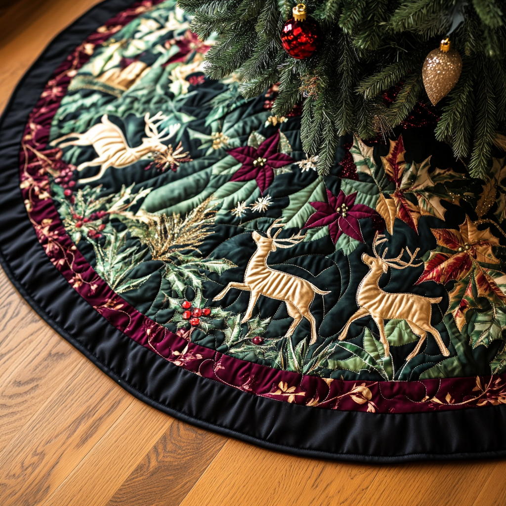 Joyful Journey Quilted Christmas Tree Skirt NCU0VH420 – Vantique