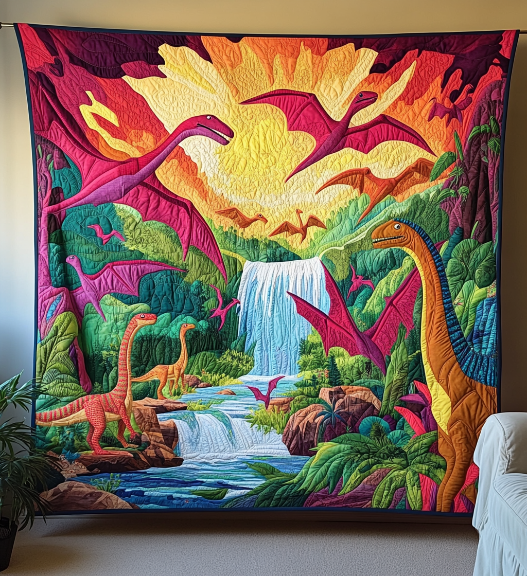 Jurassic Jungle Art Quilt Hanging NCU0DV823 – Vantique
