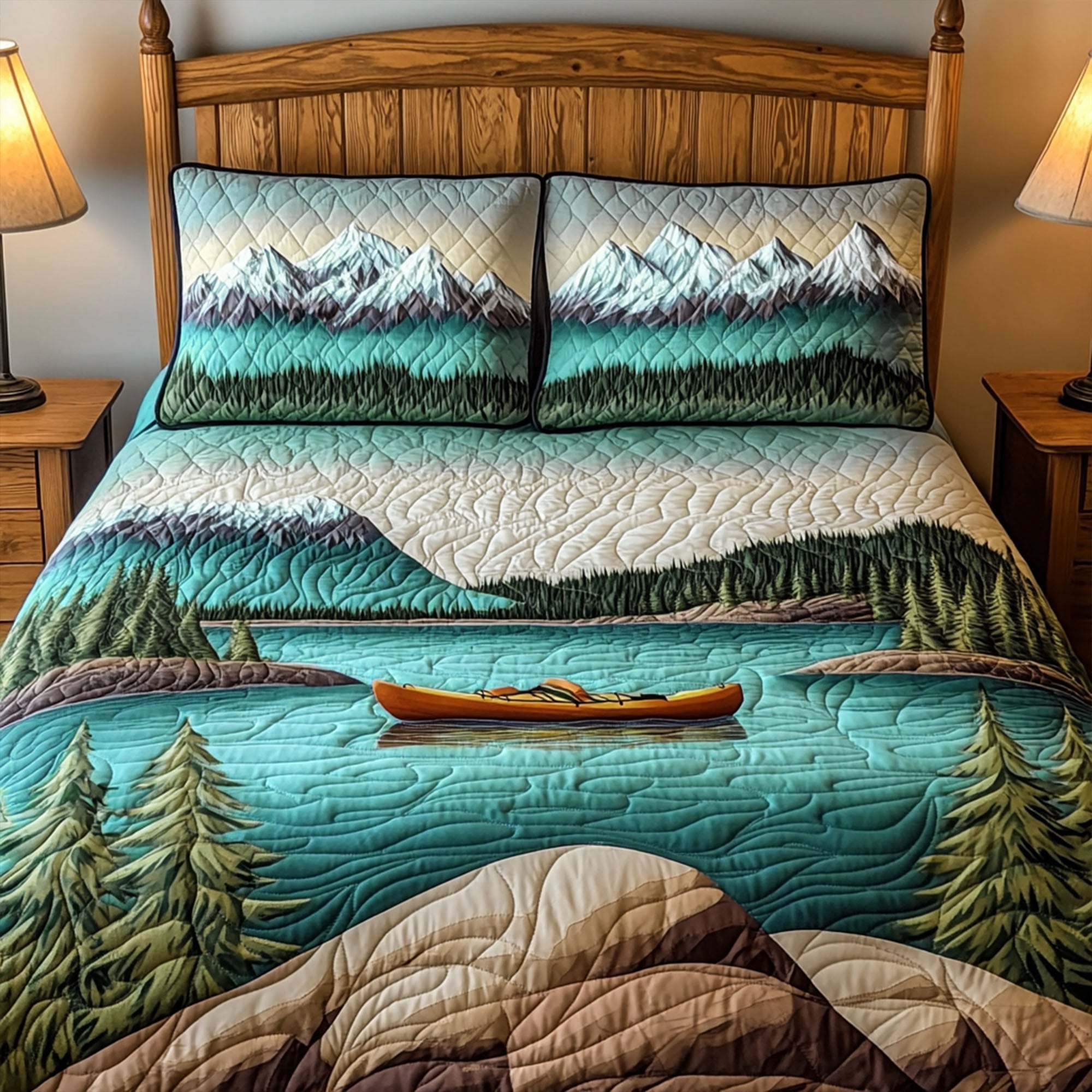 Kayaking Dreams 3-Piece Quilted Bedding Set NCU0PT6559 – Vantique