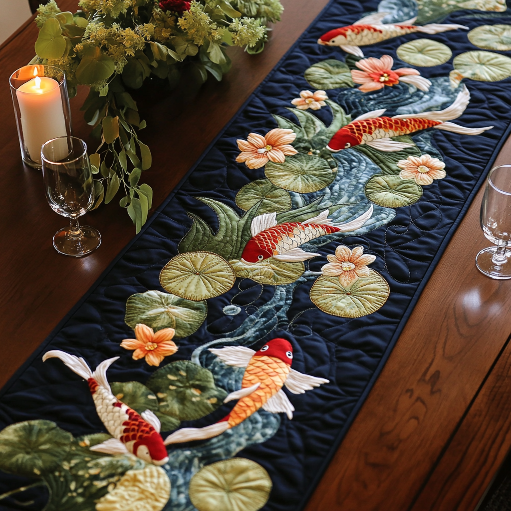 Koi Dreams Quilted Table Runner NCU0VH5578 – Vantique