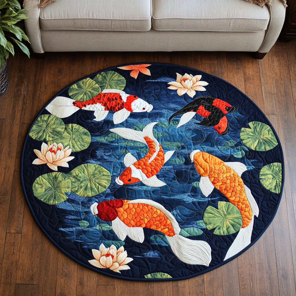 Koi Pond Quilted Round Mat NCU0DK7613 – Vantique