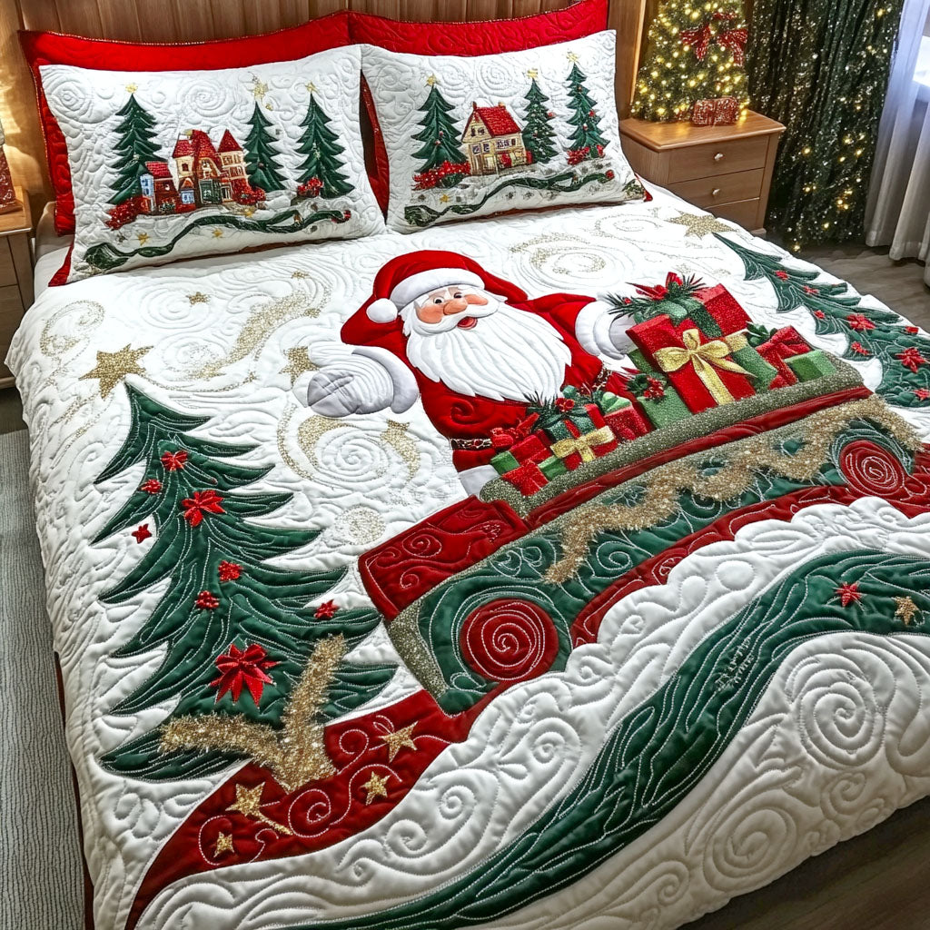 Kris Kringle Express 3-Piece Quilted Bedding Set NCU0PT9125 – Vantique
