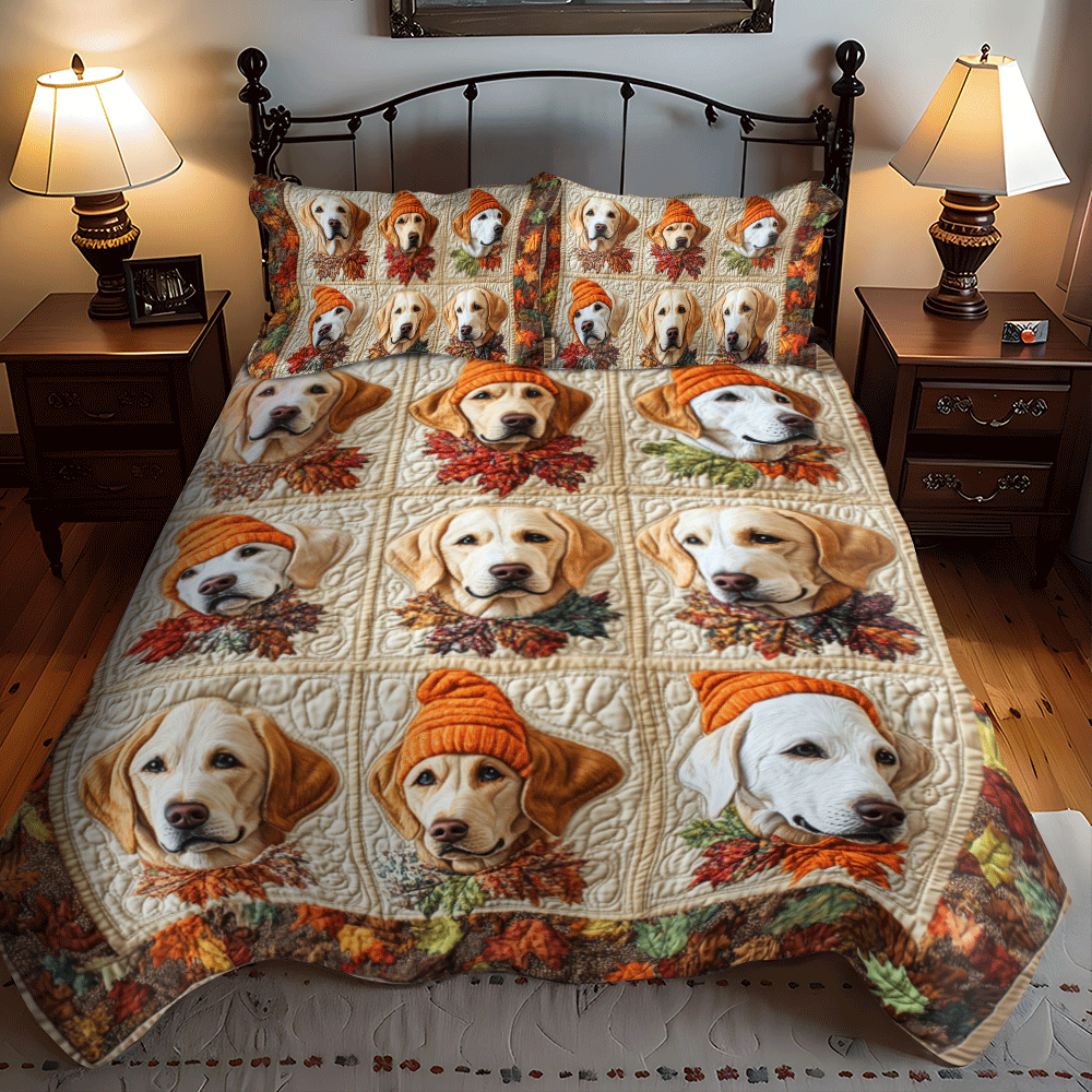 Labrador Design 3-Piece Quilted Bedding Set NCU0PD541 – Vantique