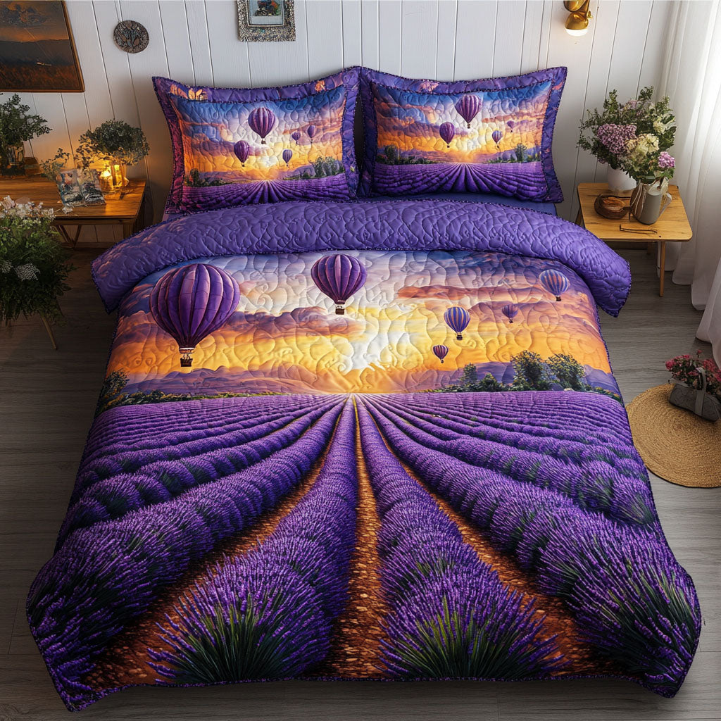 Lavender Glow 3-Piece Quilted Bedding Set NCU0NT6763 – Vantique