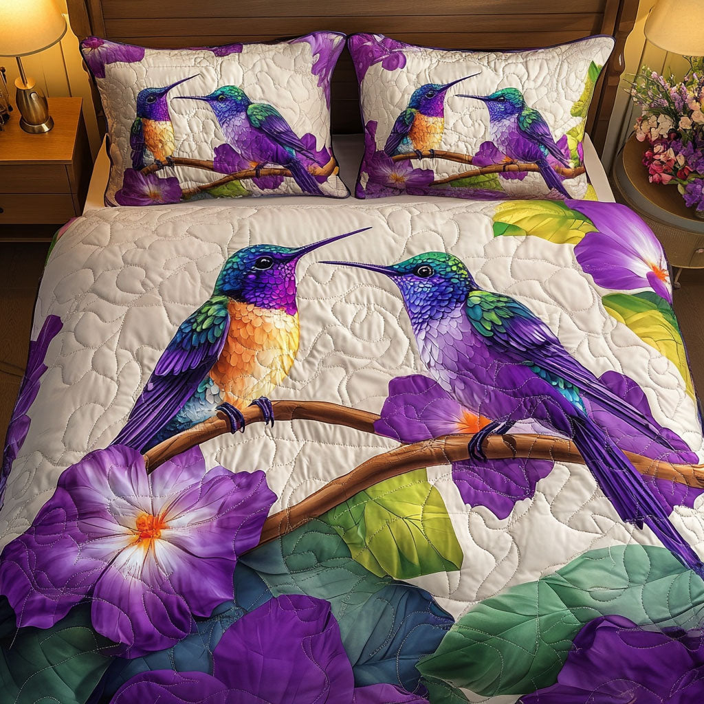Lavender Glow Dance 3-Piece Quilted Bedding Set NCU0NT5842 – Vantique