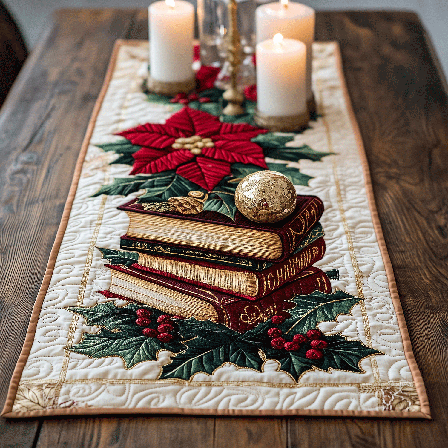Leafy Literary Quilted Table Runner NCU0TH2311 – Vantique