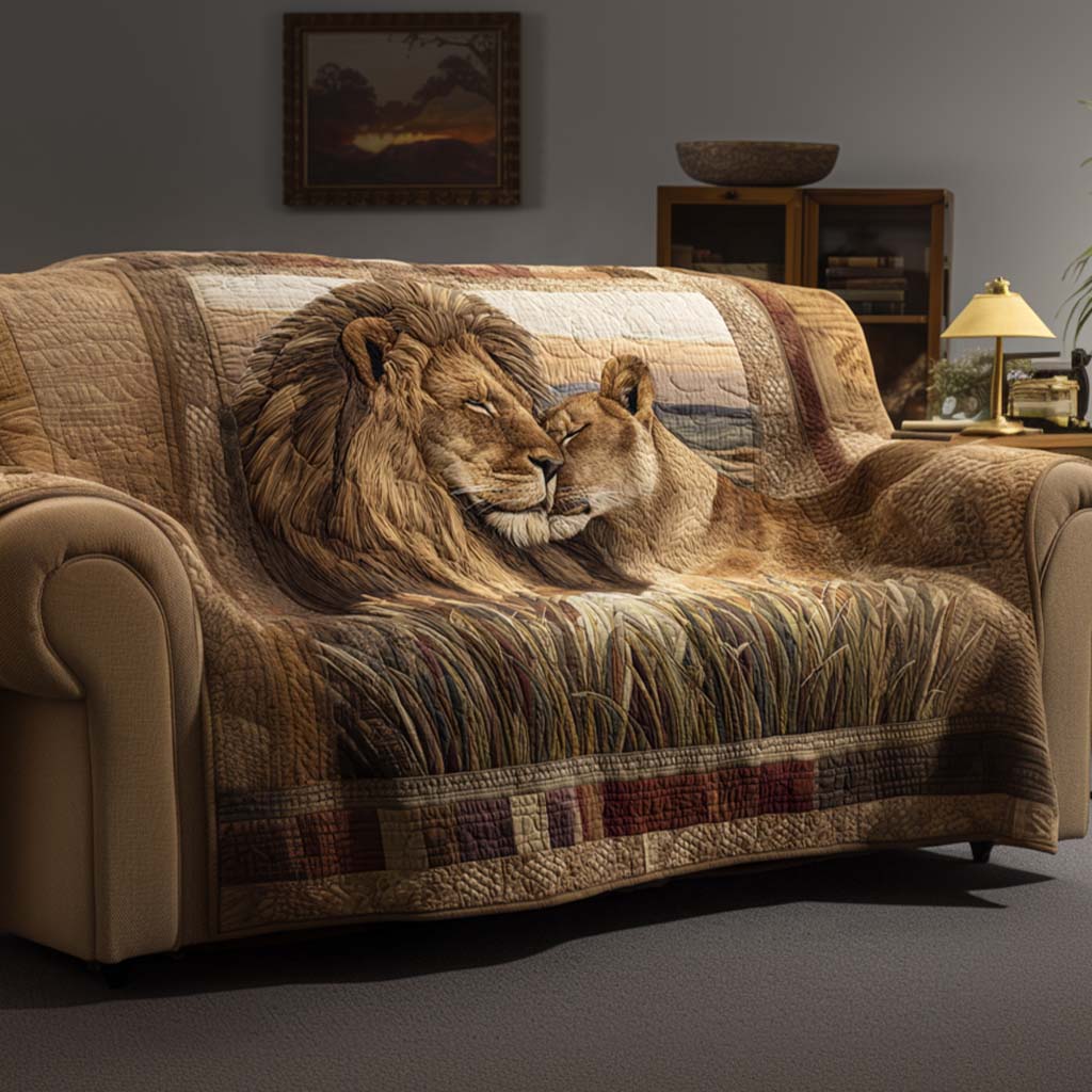 Lion Love Quilted Sofa Cover NCU0NT11413 – Vantique