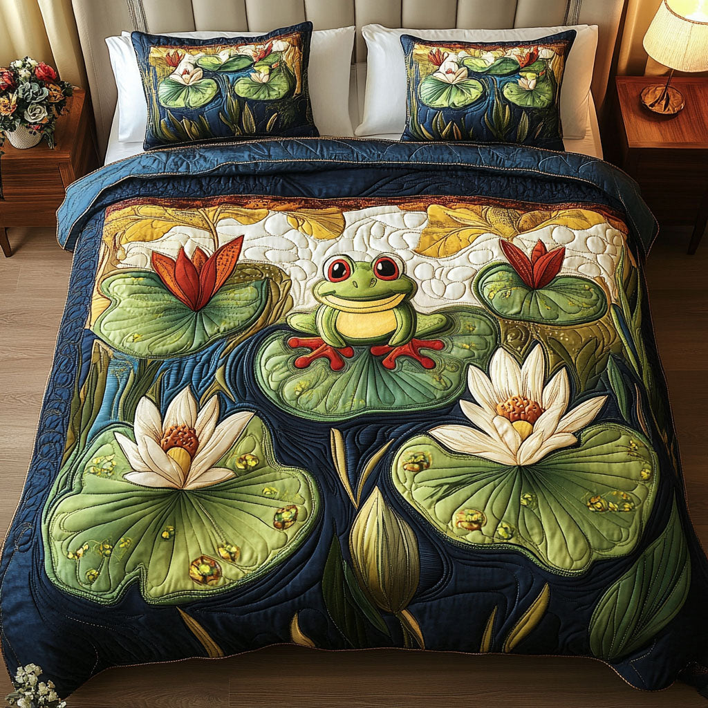 Lotus Leap 3-Piece Quilted Bedding Set NCU0NT3231 – Vantique