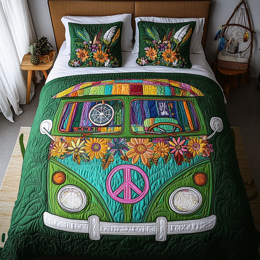 Love Van 3-Piece Quilted Bedding Set NCU0DK7650 – Vantique