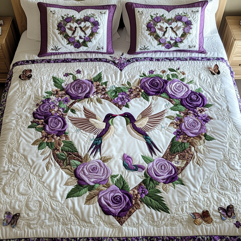 Love in Flight 3-Piece Quilted Bedding Set NCU0VH1385 – Vantique