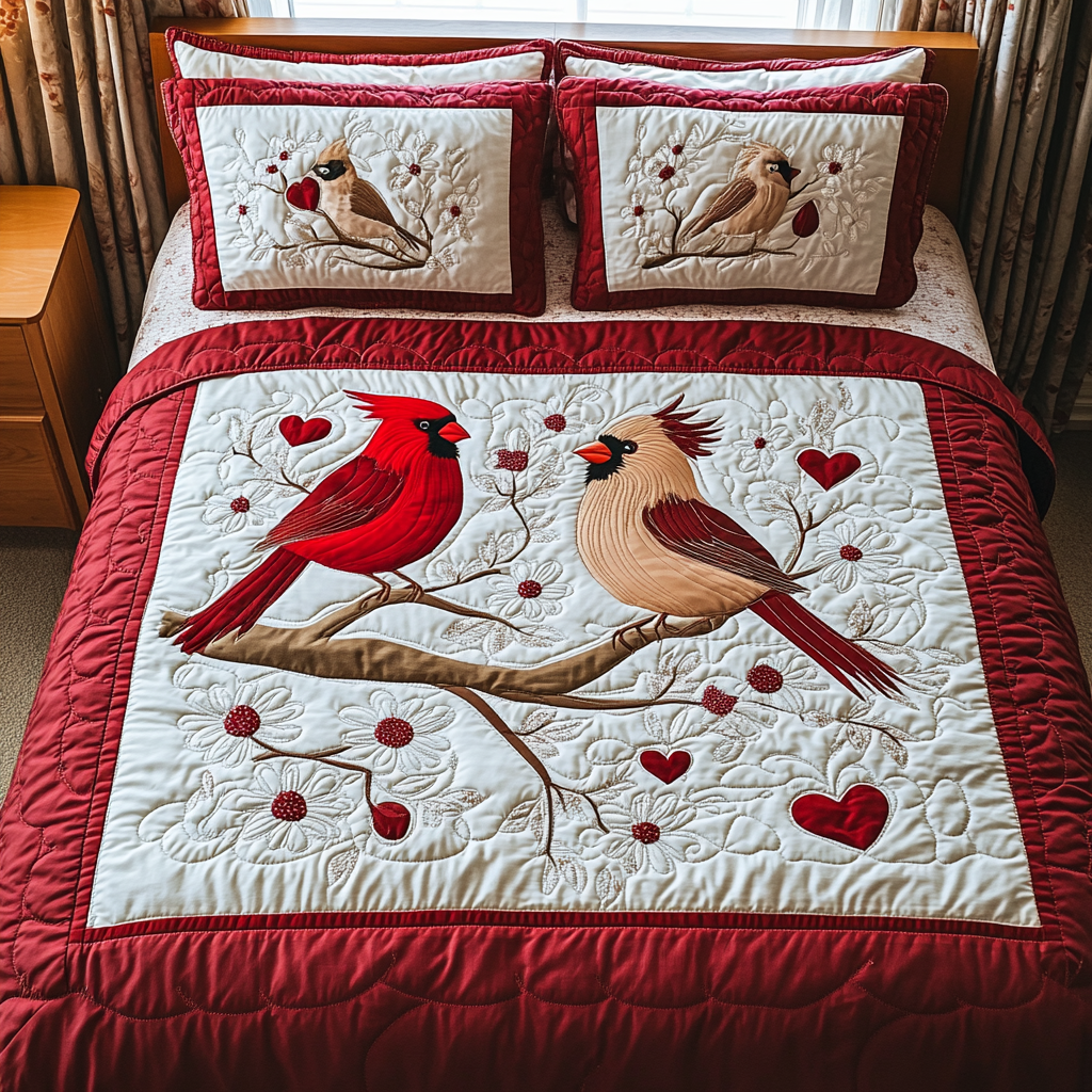Love in Flight 3-Piece Quilted Bedding Set NCU0DV2434 – Vantique