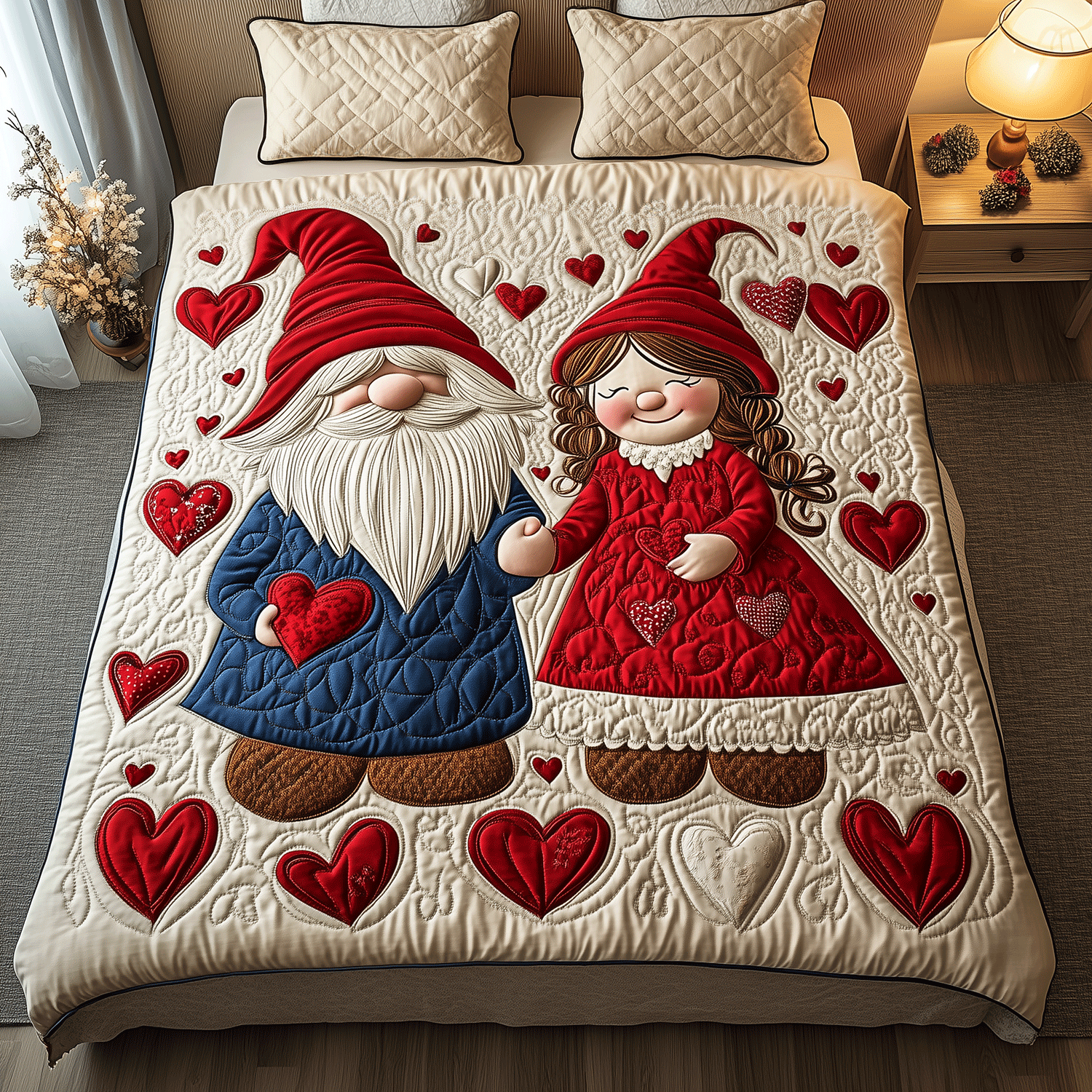 Loving Whimsy 3-Piece Quilted Bedding Set NCU0TH2466 – Vantique