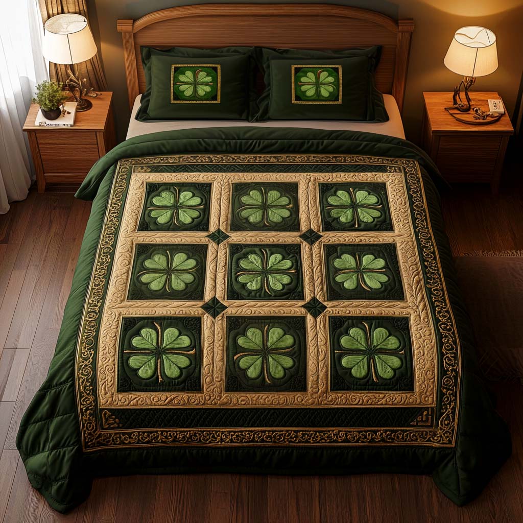 Lucky Charm 3-Piece Quilted Bedding Set NCU0NT2398 – Vantique