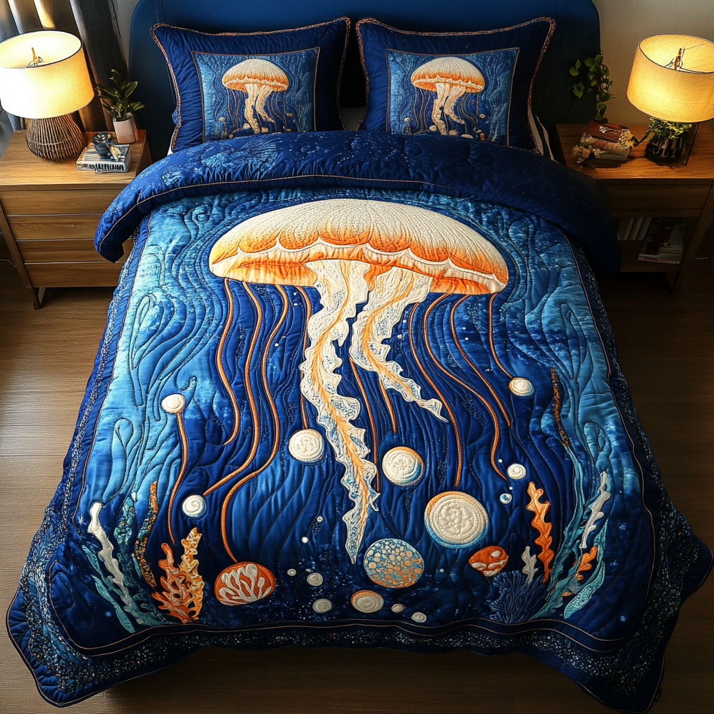 Luminous Depths 3-Piece Quilted Bedding Set NCU0DK2381 – Vantique