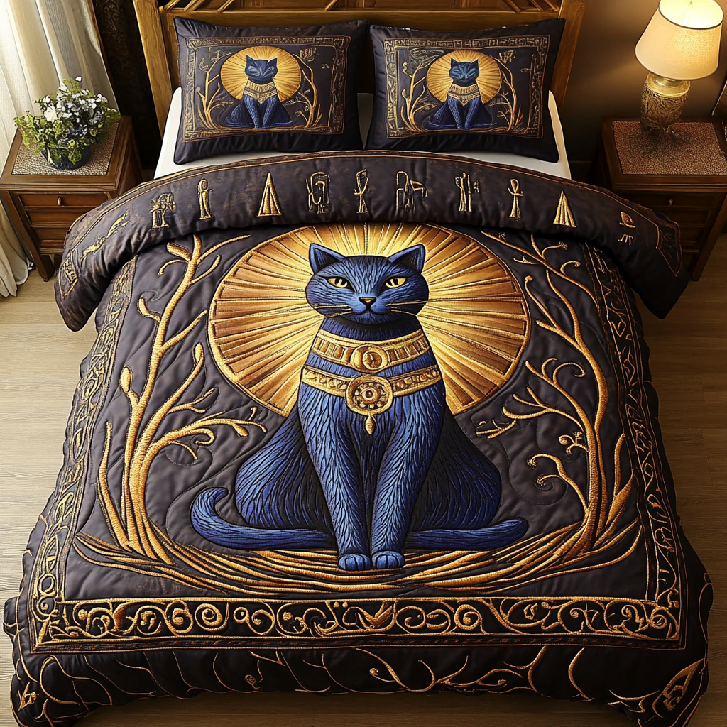 Lunar Guardian 3-Piece Quilted Bedding Set NCU0DK3706 – Vantique