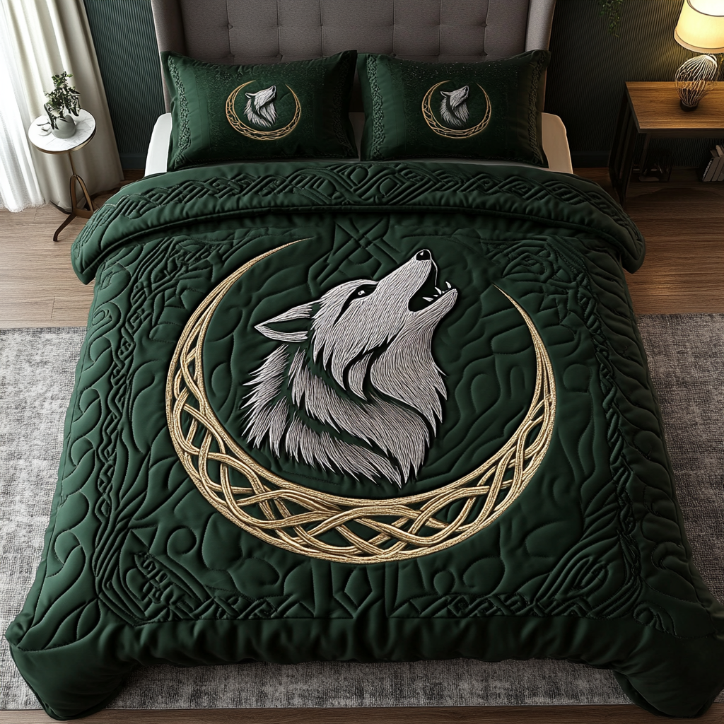 Lunar Howl 3-Piece Quilted Bedding Set NCU0DK3414 – Vantique