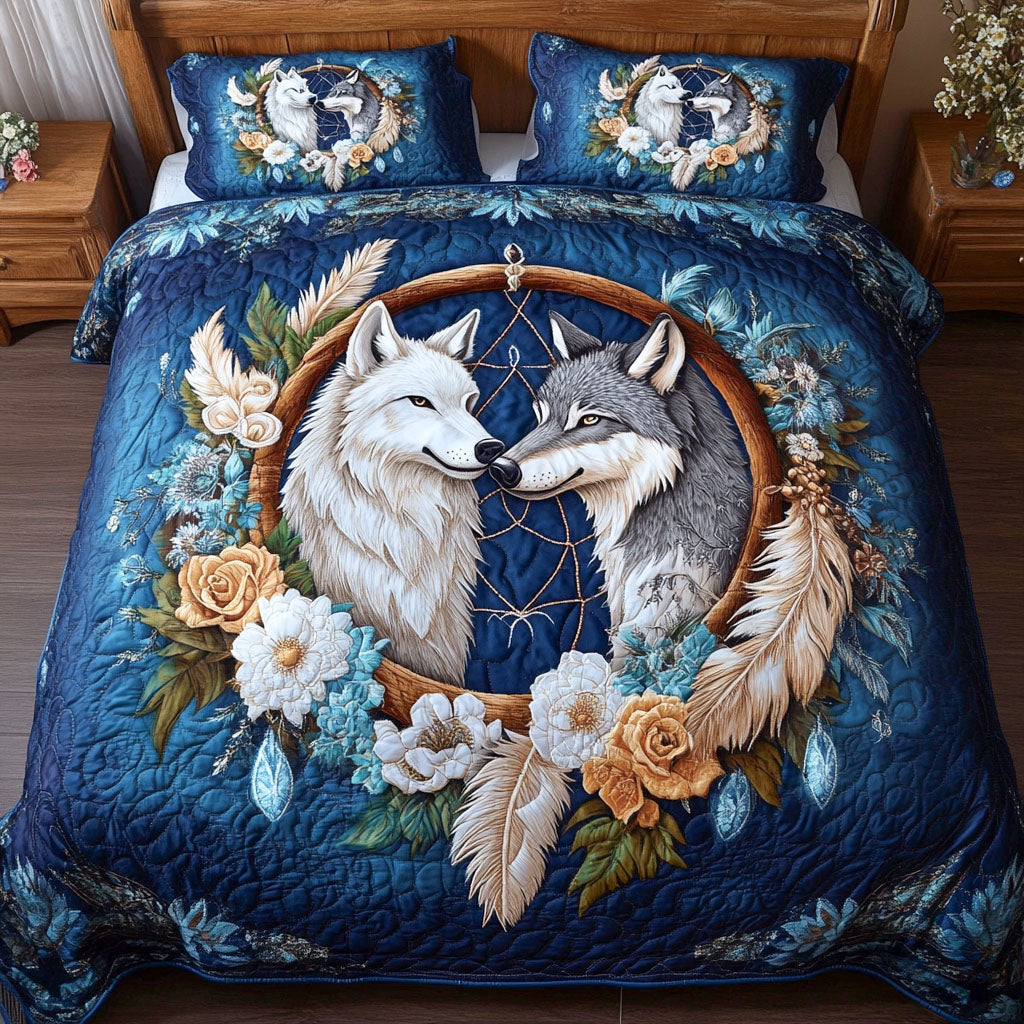 Lunar Howl 3-Piece Quilted Bedding Set NCU0NT2551 – Vantique