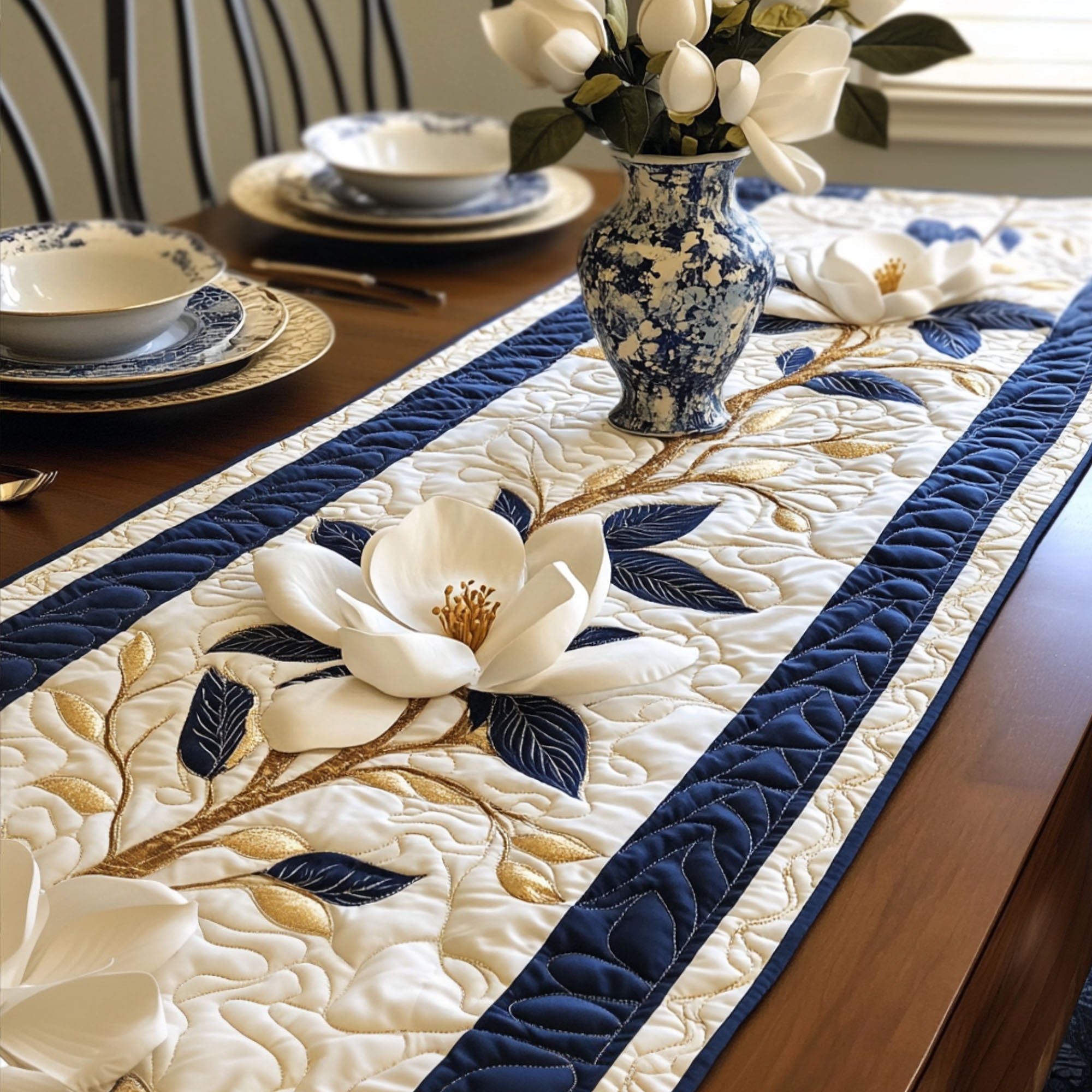 Magnolia Dream Quilted Table Runner NCU0PT6455 – Vantique