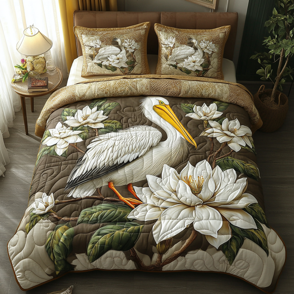 Magnolia Dreams 3-Piece Quilted Bedding Set NCU0DV4834 – Vantique
