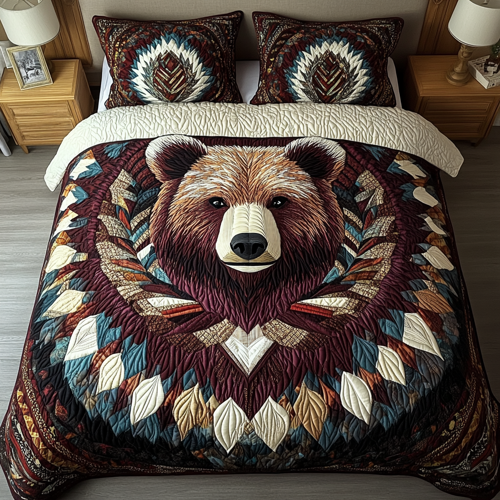 Majestic Bear 3-Piece Quilted Bedding Set NCU0VH2697 – Vantique