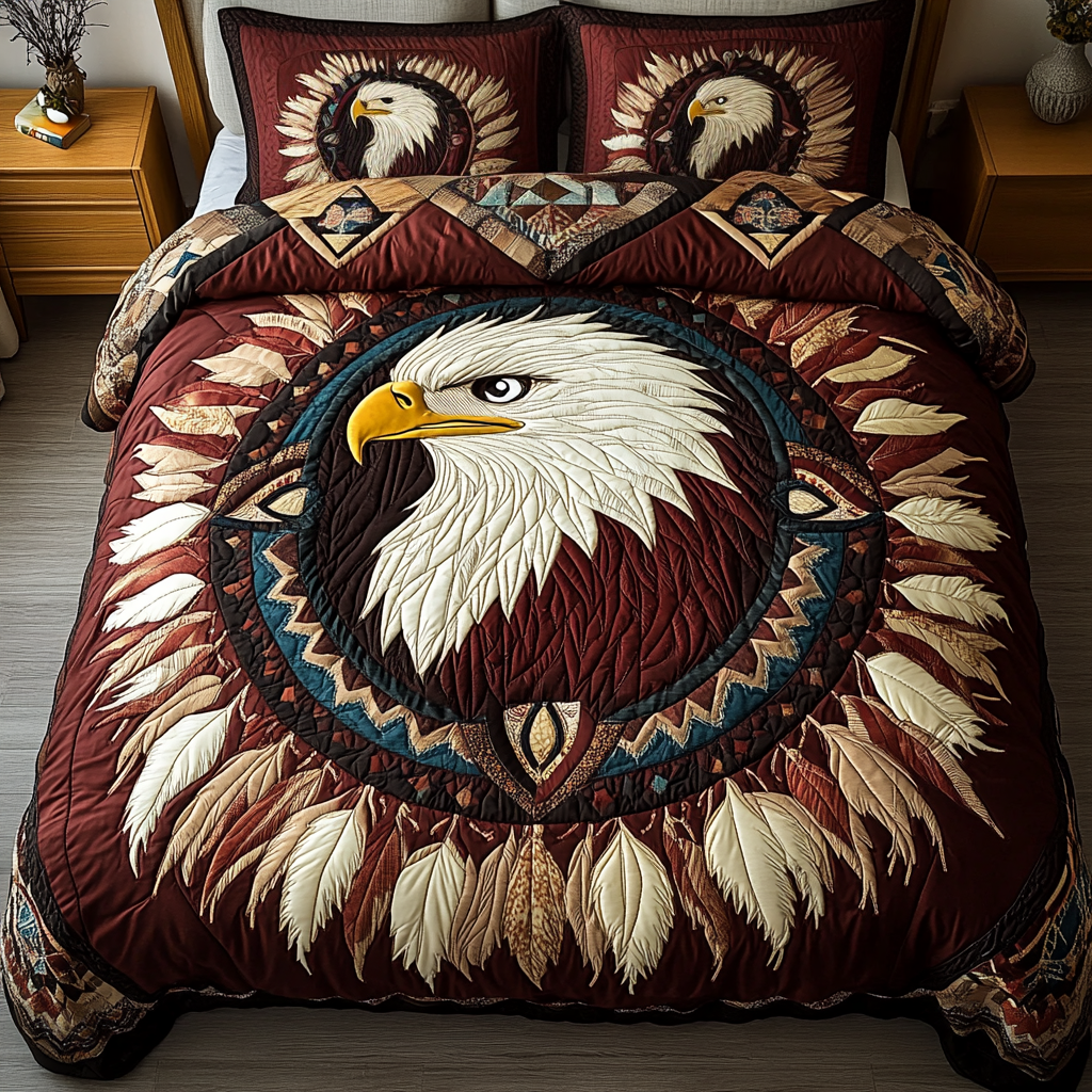Majestic Eagle 3-Piece Quilted Bedding Set NCU0VH2698 – Vantique