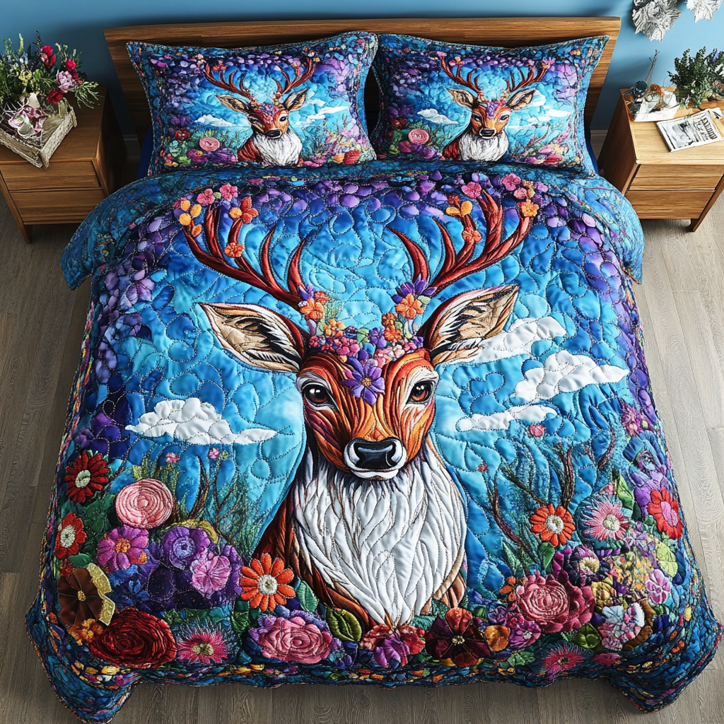 Majestic Stag 3-Piece Quilted Bedding Set NCU0DK5668 – Vantique