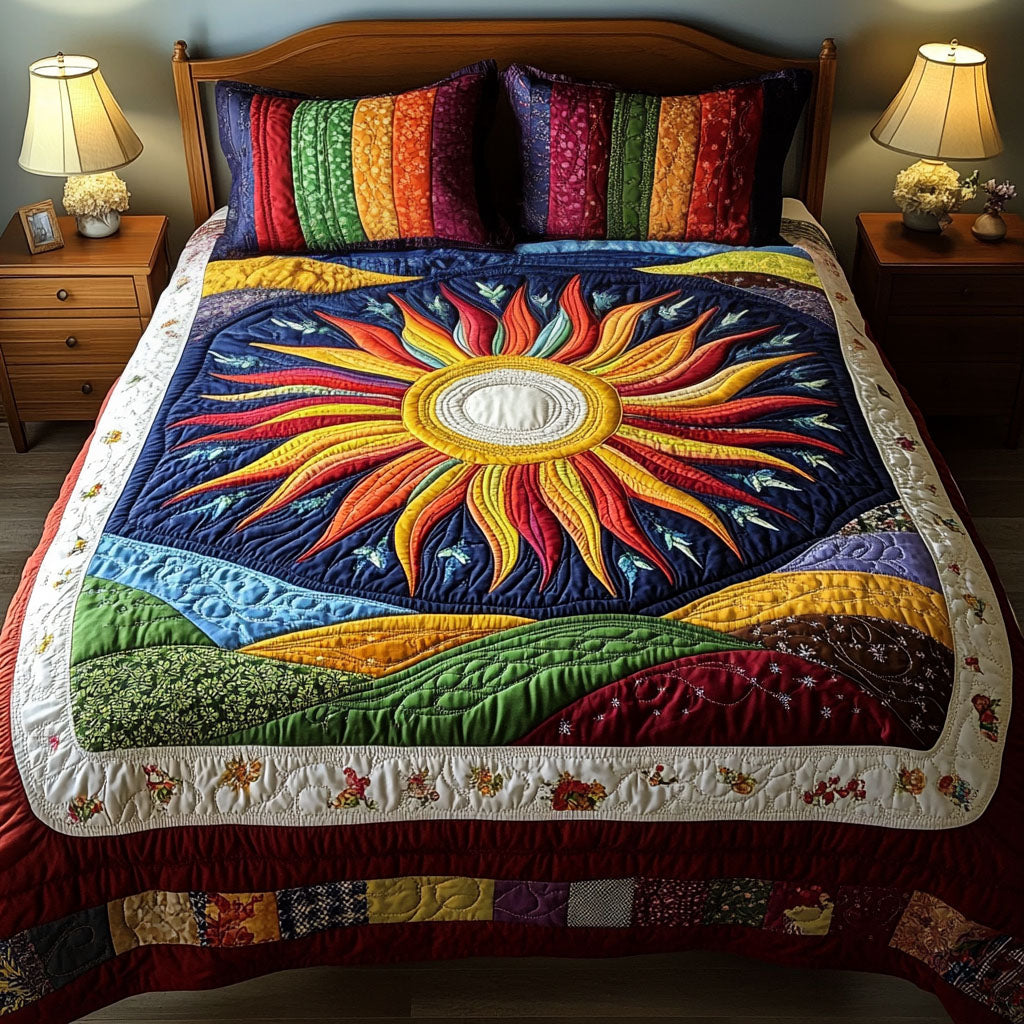 Majestic Sun 3-Piece Quilted Bedding Set NCU0NT2980 – Vantique