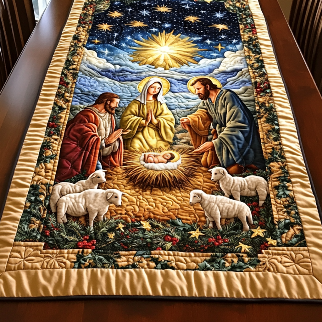 Manger Miracle Quilted Table Runner NCU0DK1336 – Vantique