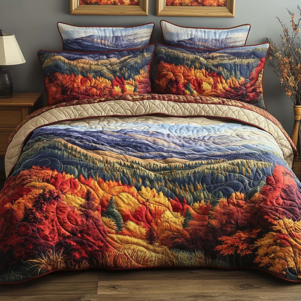 Maple Ridge Morning 3-Piece Quilted Bedding Set NCU0NT9352 – Vantique