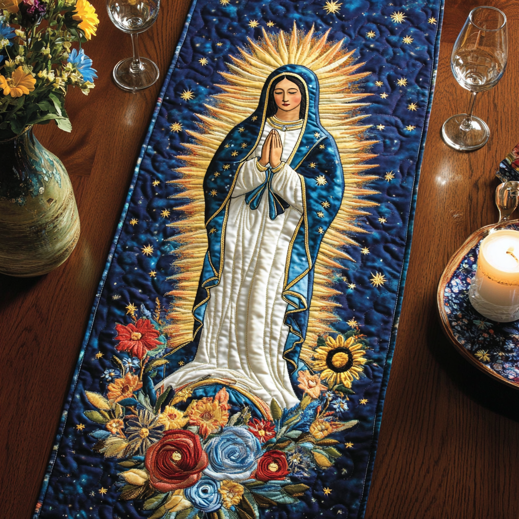 Marian Bloom Quilted Table Runner NCU0VH4936 – Vantique