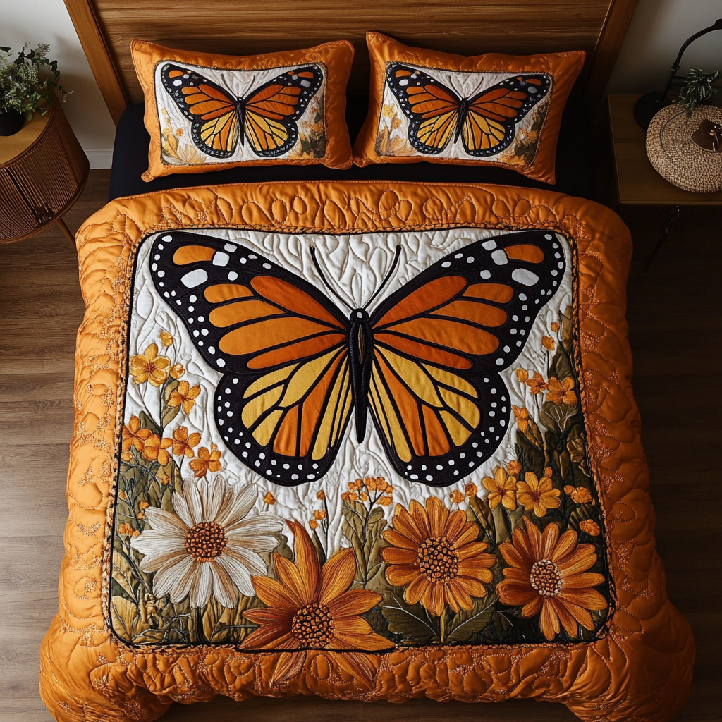 Meadow Dancer 3-Piece Quilted Bedding Set NCU0DK5774 – Vantique