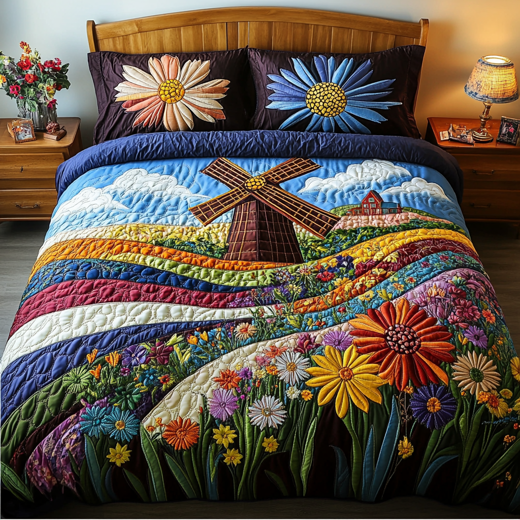 Meadow Flow 3-Piece Quilted Bedding Set NCU0DK9820 – Vantique