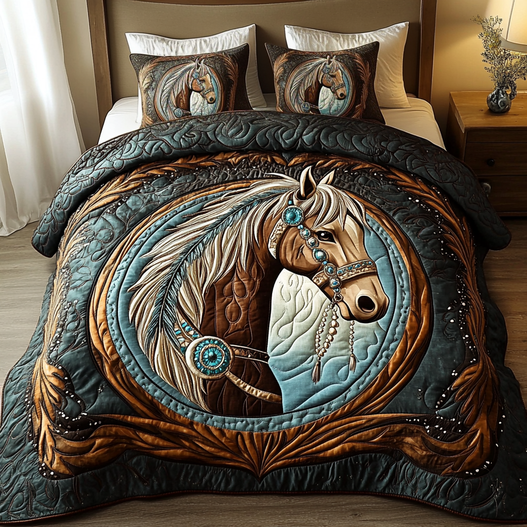 Midnight Mesa 3-Piece Quilted Bedding Set NCU0VH1688 – Vantique