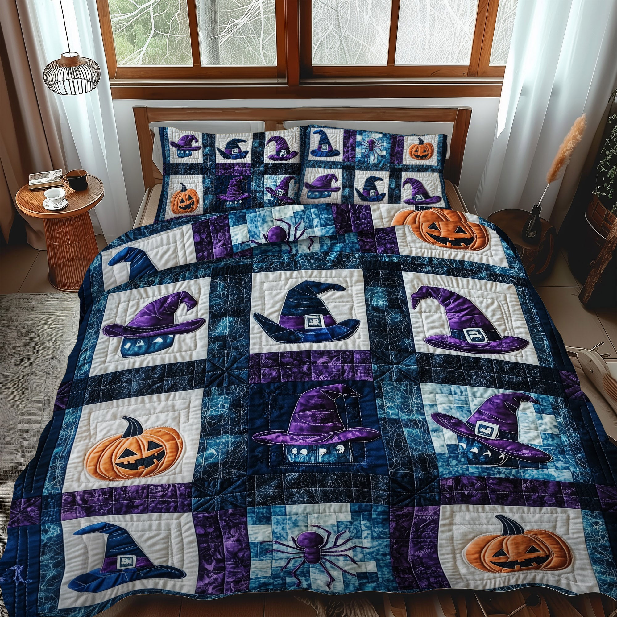 Midnight Mischief 3-Piece Quilted Bedding Set NCU0PT933 – Vantique