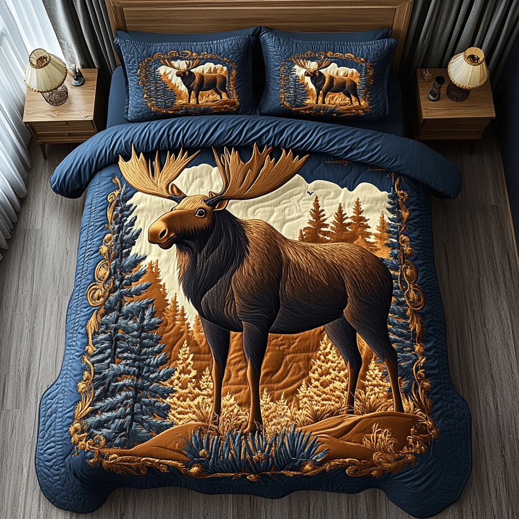 Mighty Moose 3-Piece Quilted Bedding Set NCU0DK9754 – Vantique