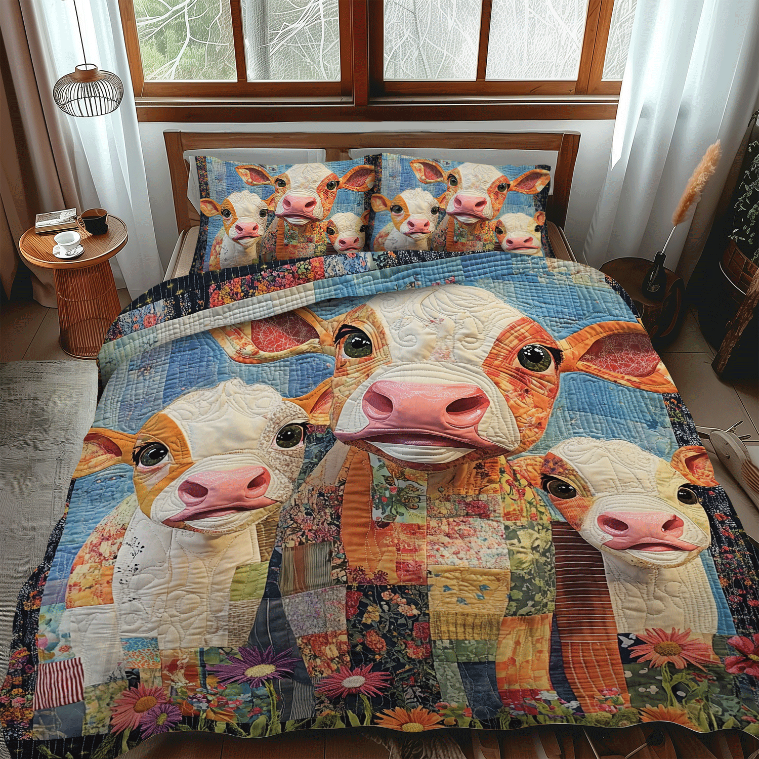 Moo Crew 3-Piece Quilted Bedding Set NCU0TH1384 – Vantique