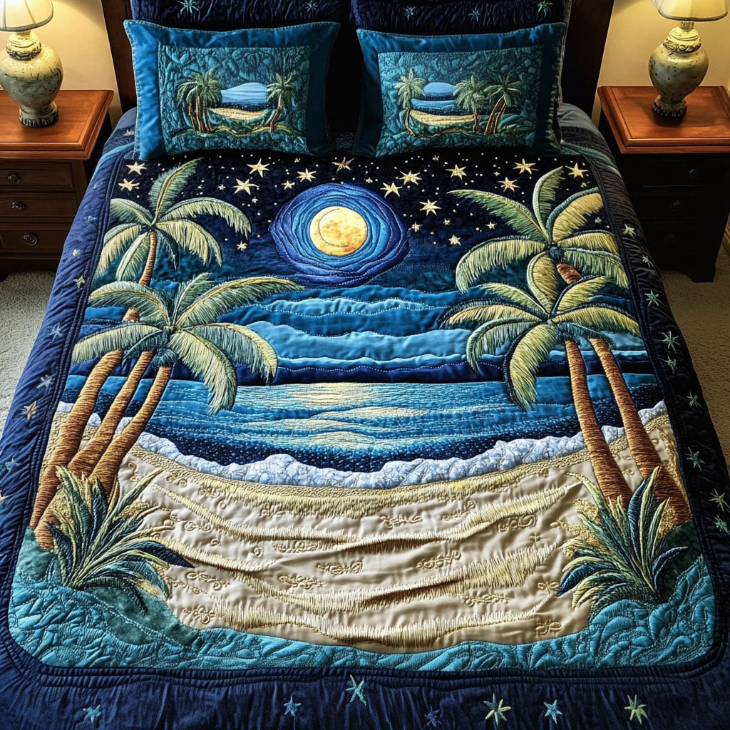 Moonlit Paradise 3-Piece Quilted Bedding Set NCU0NT3686 – Vantique