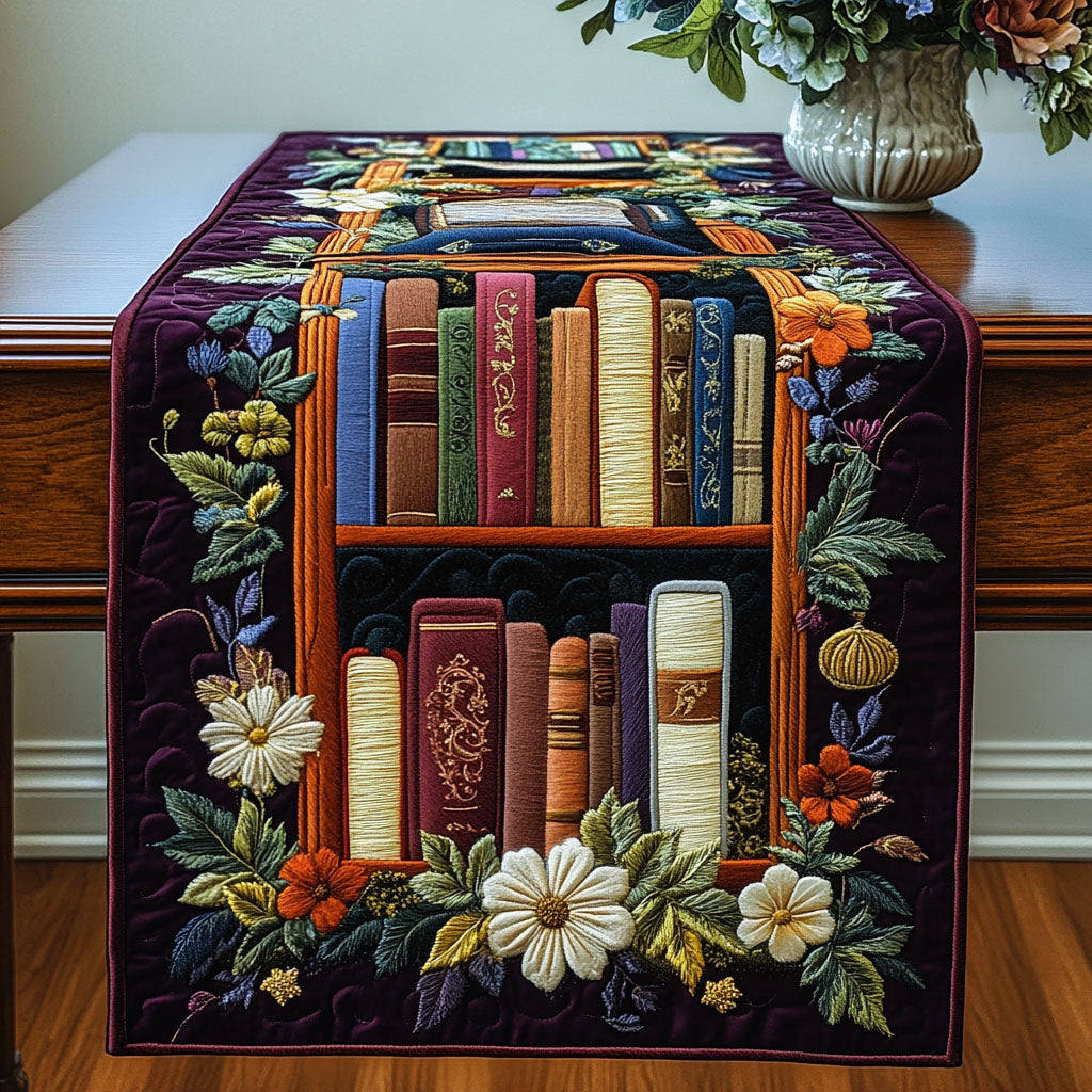 Mystic Bookshelf Quilted Table Runner NCU0NT4297 – Vantique