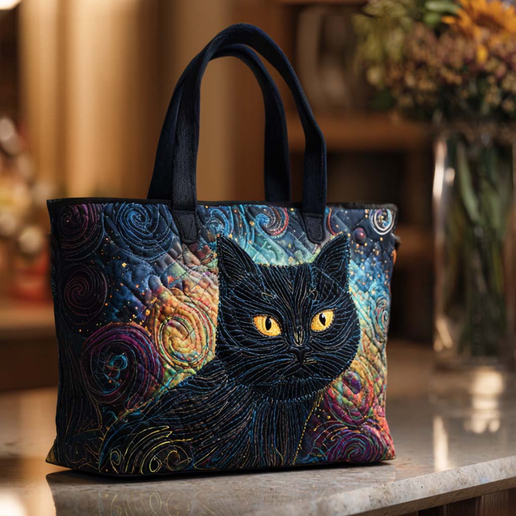 Mystic Cat Night Quilted Tote Bag NCU0NT9107 – Vantique