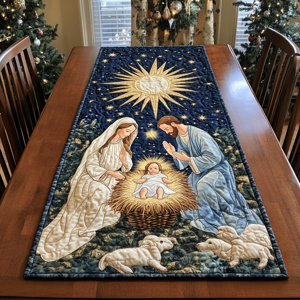 Nativity Sacred Night Quilted Table Runner NCU0DK1667 – Vantique